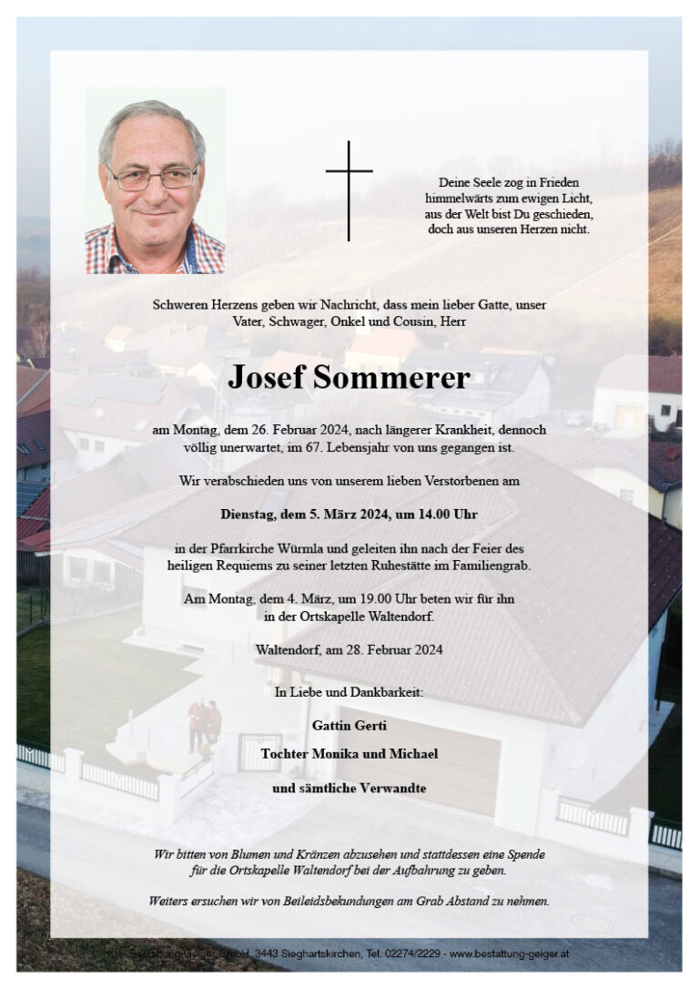 Josef Sommerer - Bestattung Geiger