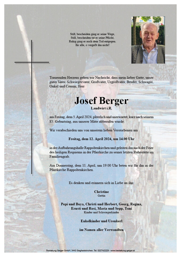 Bestattung Geiger - Trauerfälle