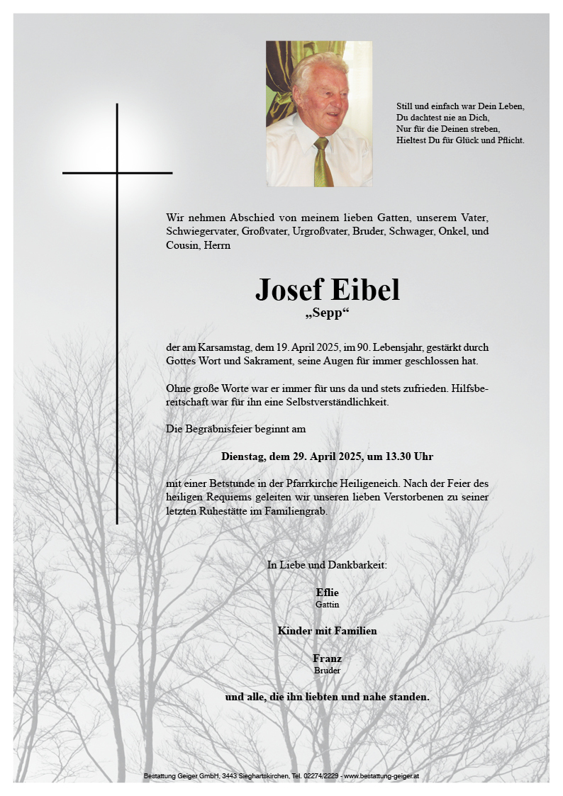 Bestattung Geiger - Trauerfälle