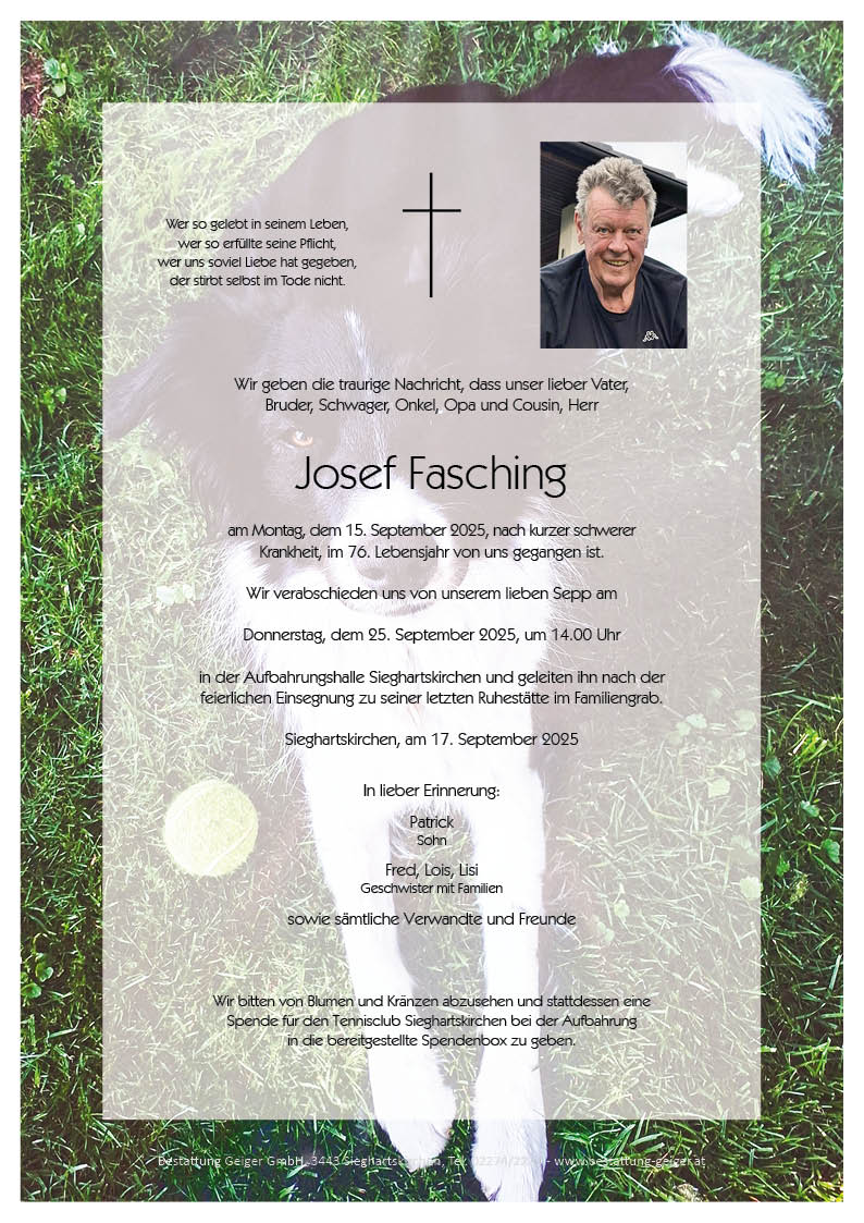 Bestattung Geiger - Trauerfälle